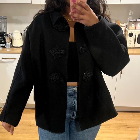 Zara | Jackets & Coats | Zara Black Over Sized Jacket | Poshmark